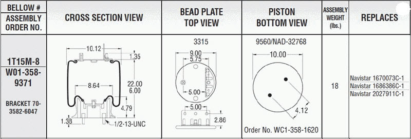 W013589371 by FIRESTONE - 1T15M8 Reversible Sleeve Air Spring