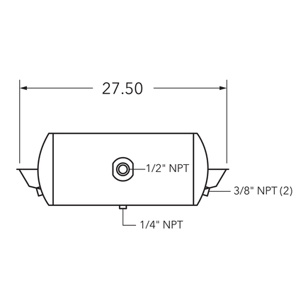 Tramec Sloan 461001 Air Tank, 9.5 Diameter, 3/4 Main Port, 1/2 End Port ...