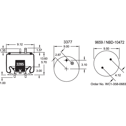 W01-358-8597 by FIRESTONE - 1T15LP1. 5 AIR SPRING