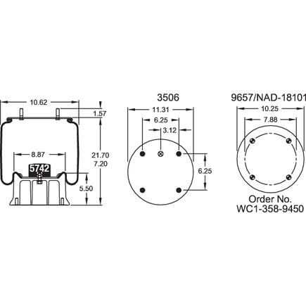 W013589177 by FIRESTONE - 1T19L7 AIR SPRING
