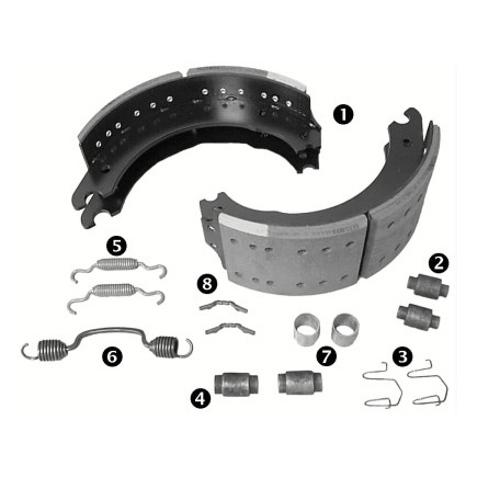KSF5574514QM by MERITOR - BRAKE SHOE - SERVICE BRAKE SHOE AND LINING KIT